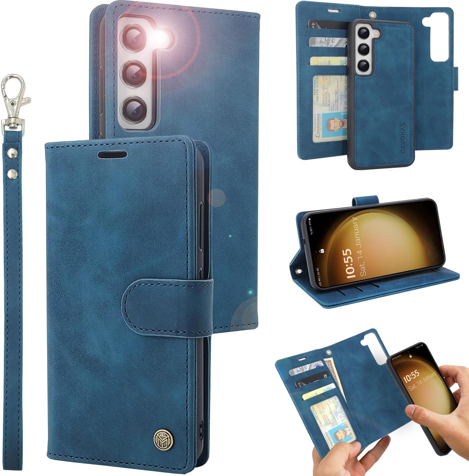 Amazon.com: Samsung Galaxy S23 Wallet Case,Zipper Folio Leather Case Wallet with Card Holder ...