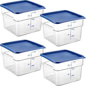 Amazon.com: CURTA 4 Pack Food Storage Containers with Blue Lids - NSF ...