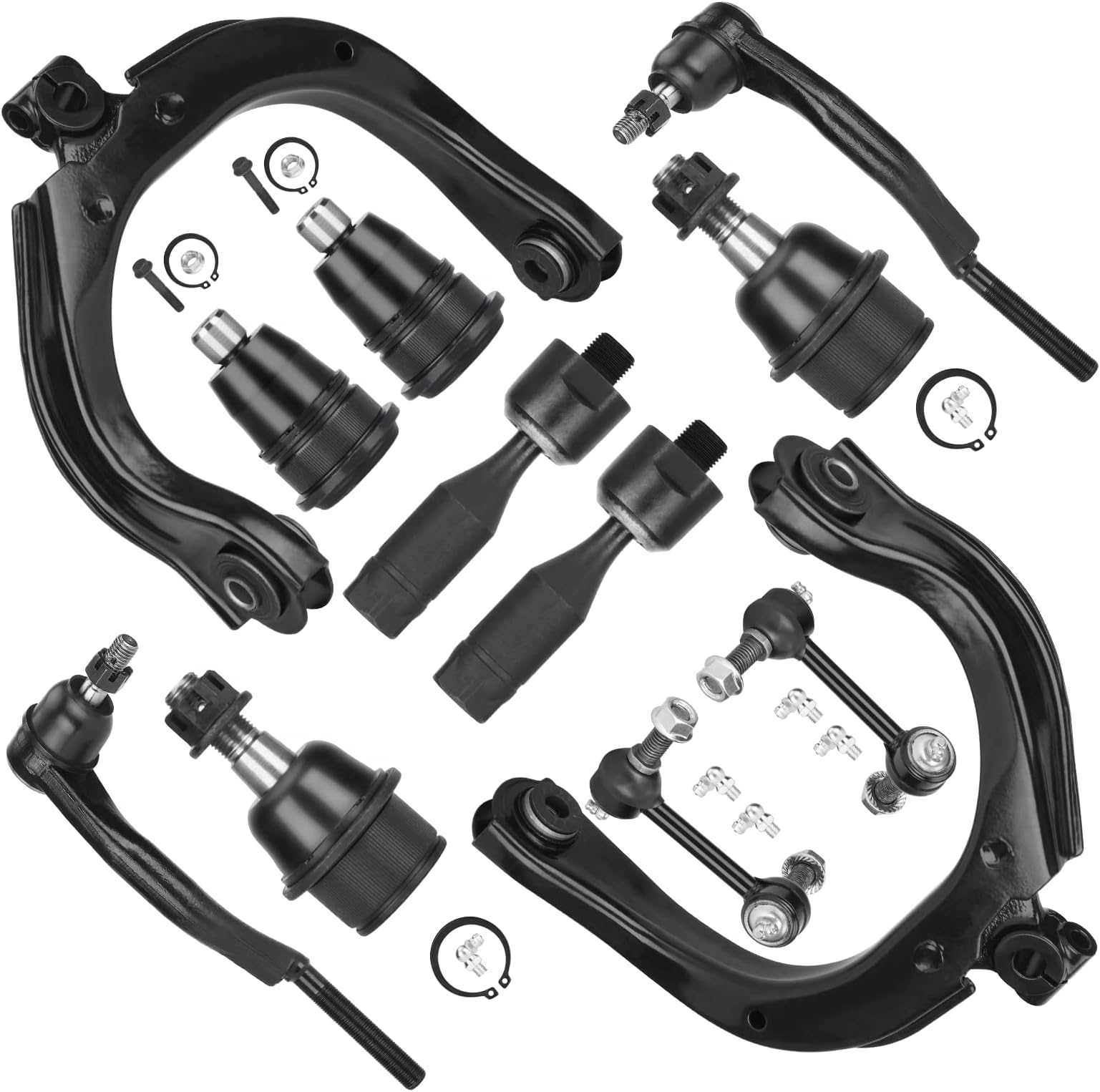 Amazon.com: Front Upper Control Arms w/Ball Joints Stabilizer Sway Bar ...