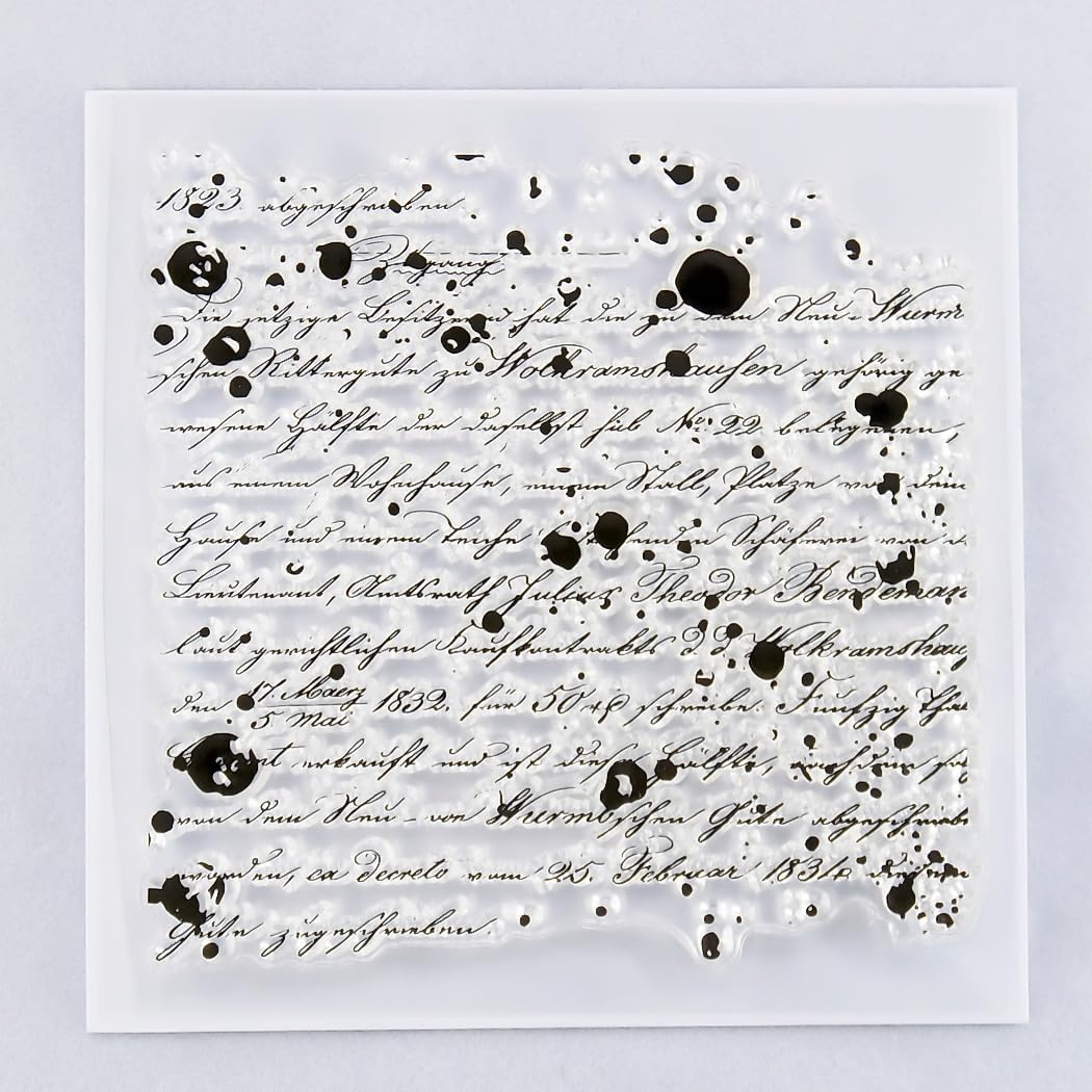 Amazon.com: DDOUJOY Text Background Clear Stamps for Card Making ...