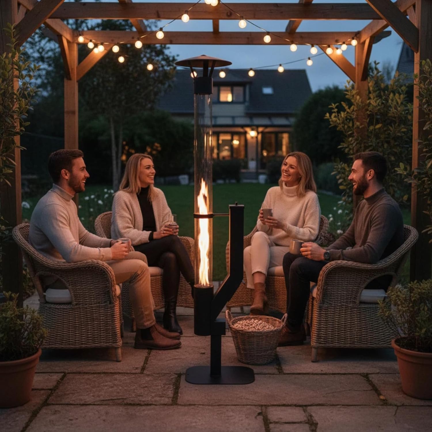 Amazon.com: CNVIV Wood Pellet Patio Heater with Spiral Swirling Flame ...