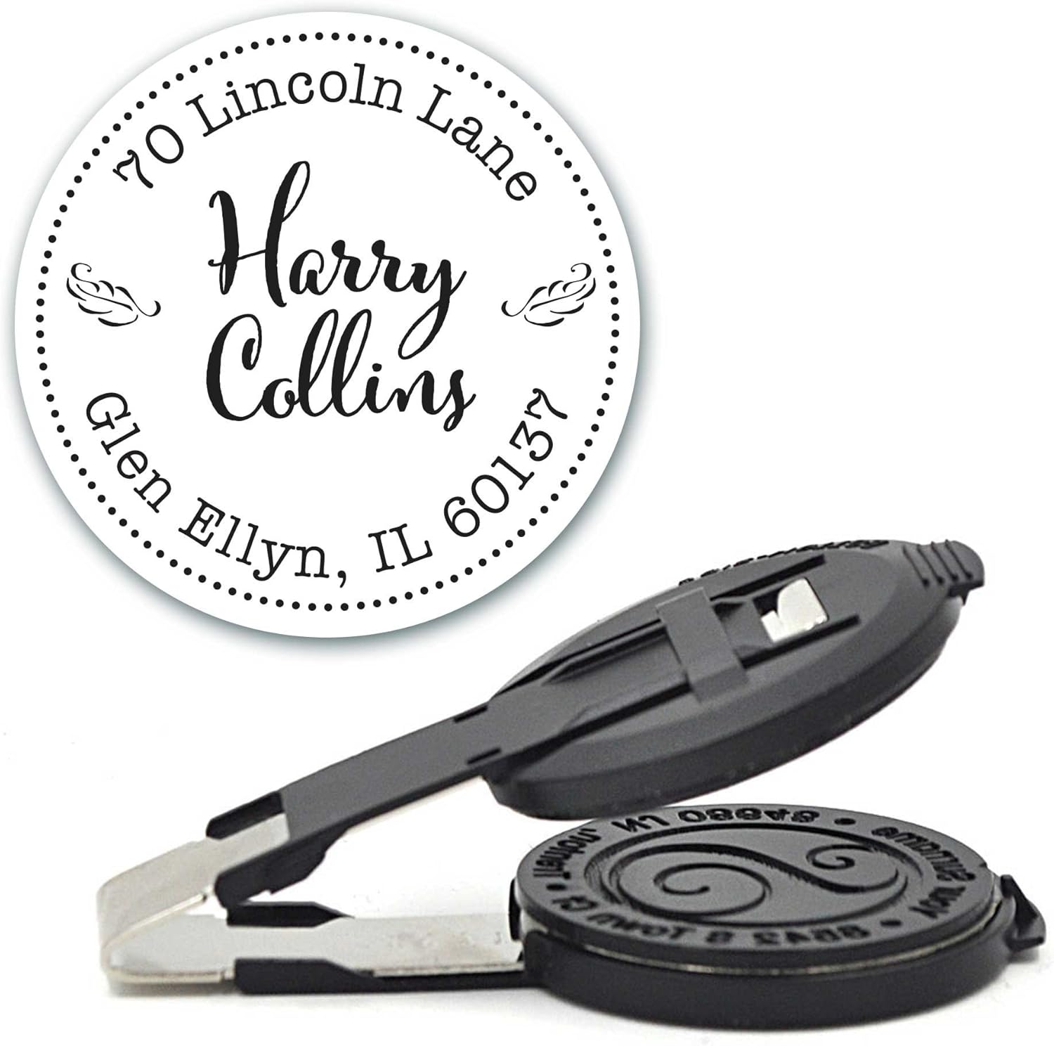 Amazon.com : Custom Monogram Address Embosser - Personalized Round Seal ...