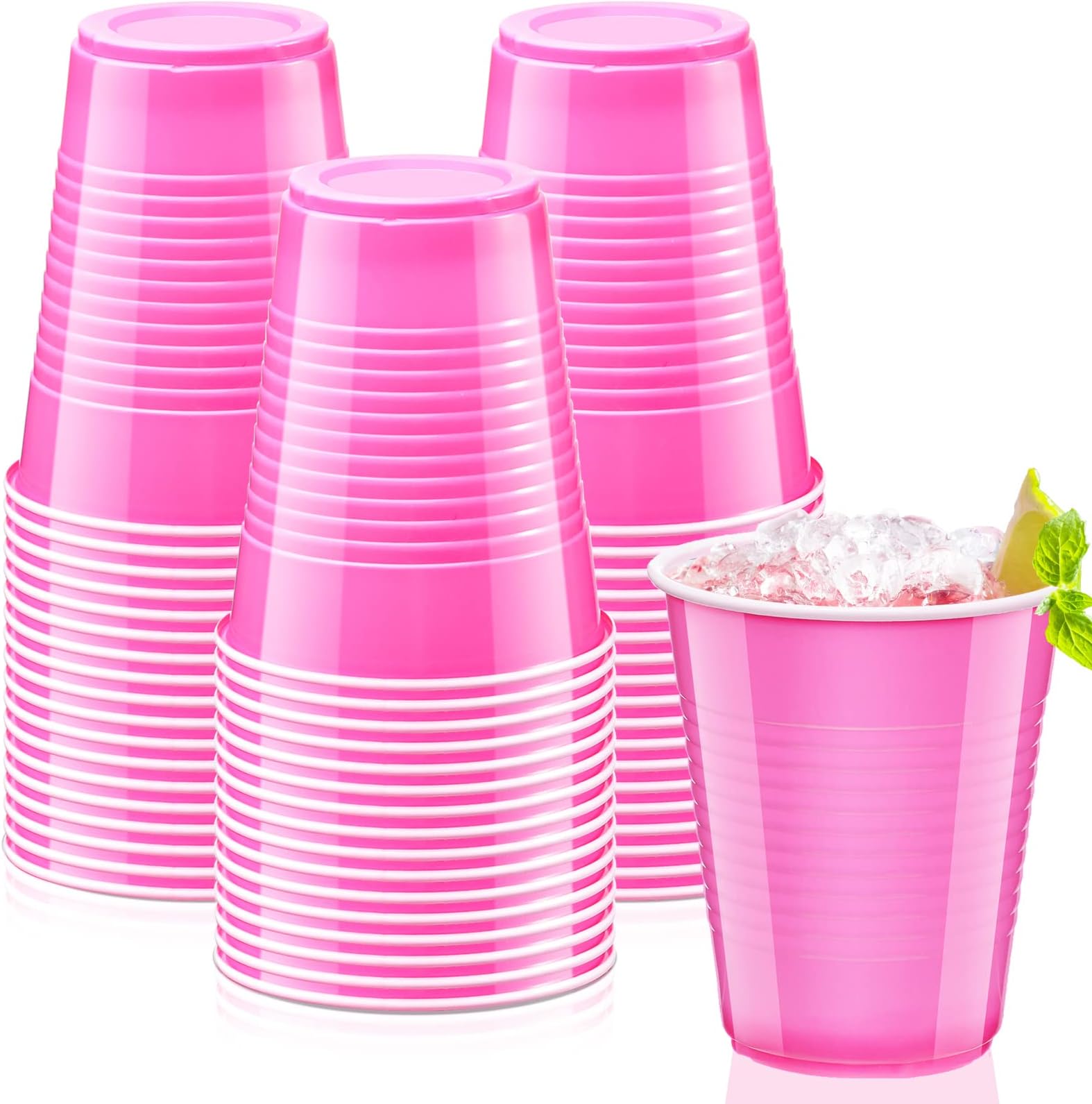 Amazon.com: Kochorie 100 Pack Hot Pink Disposable Plastic Cups 12 Ounce ...