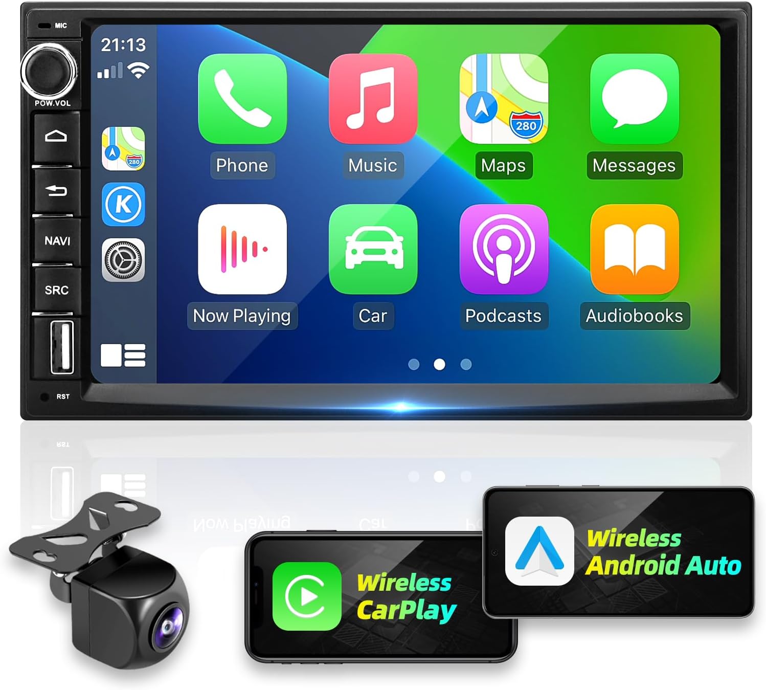 Amazon.com: Crownyu Double Din Car Stereo,7 inch Car Radio Cpmpatible ...
