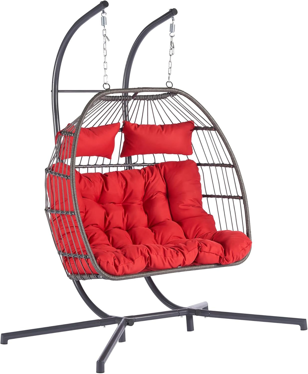 Amazon.com: Brafab Double Swing Egg Chair with Stand for 2 Person ...