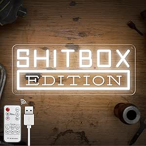 Amazon.com : Shitbox Editon Car Neon Sign for Garage Decor, Remote Cool ...