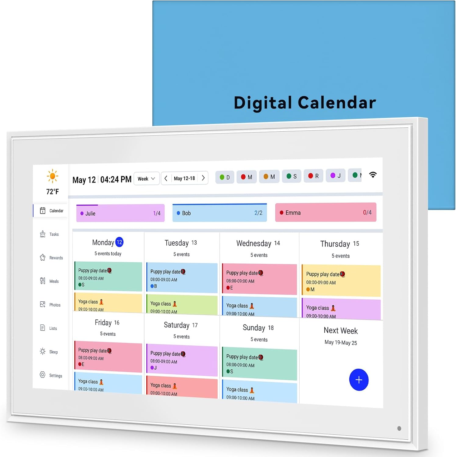 15.6 Inch Digital Calendar Wall Touchscreen&Chore Chart, 32GB ...