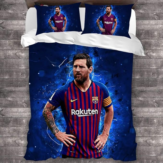 SK-PBB Messi Bed Linen Set, 3D Print Football Star, Set with Pillow ...