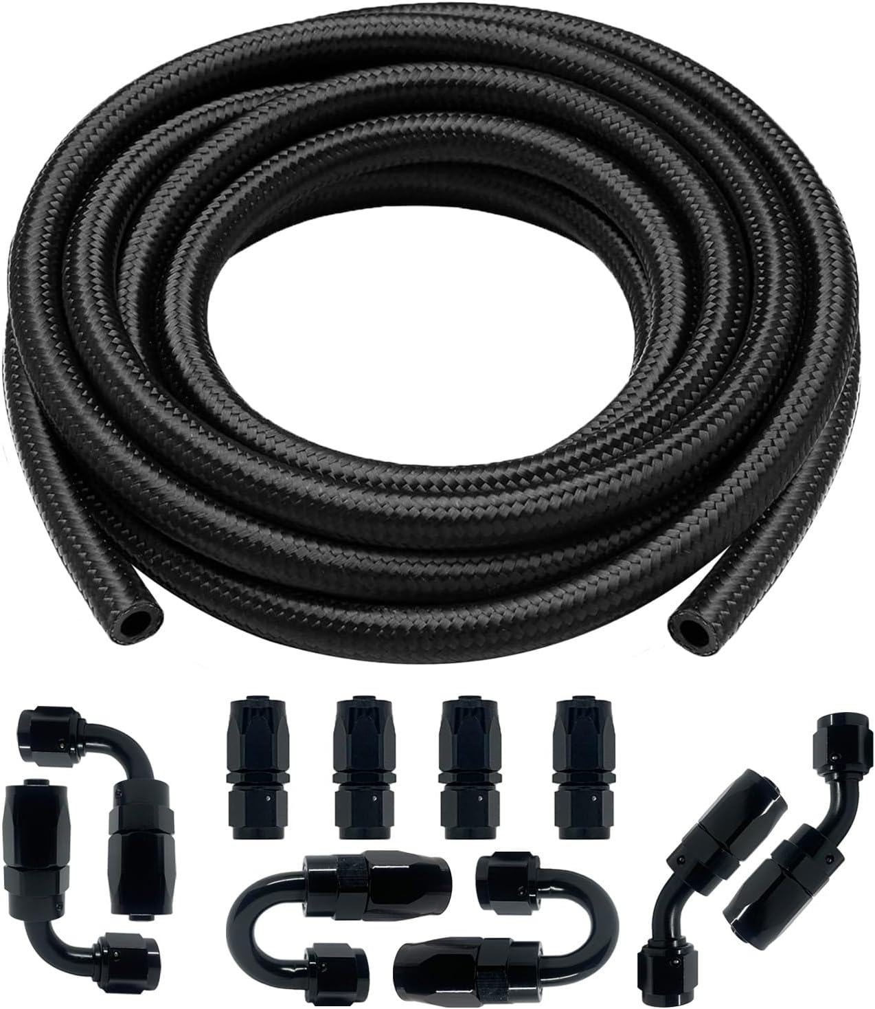Amazon.com: 6AN Fuel Line Kit, 6AN Nylon Stainless Steel Braided Fuel ...