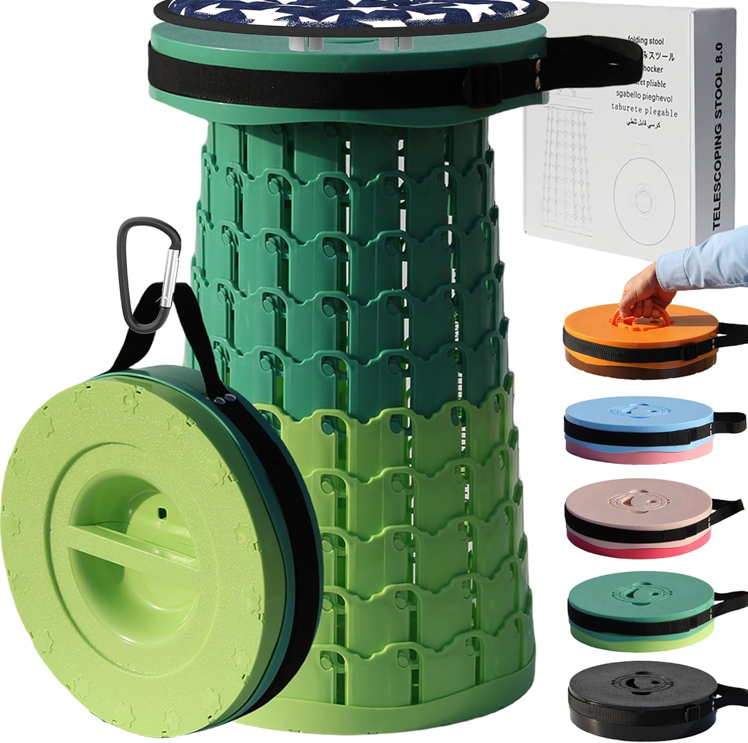 Amazon.com: ALEVMOOM 2024 Upgraded XXL 50 Portable Collapsible Stool ...