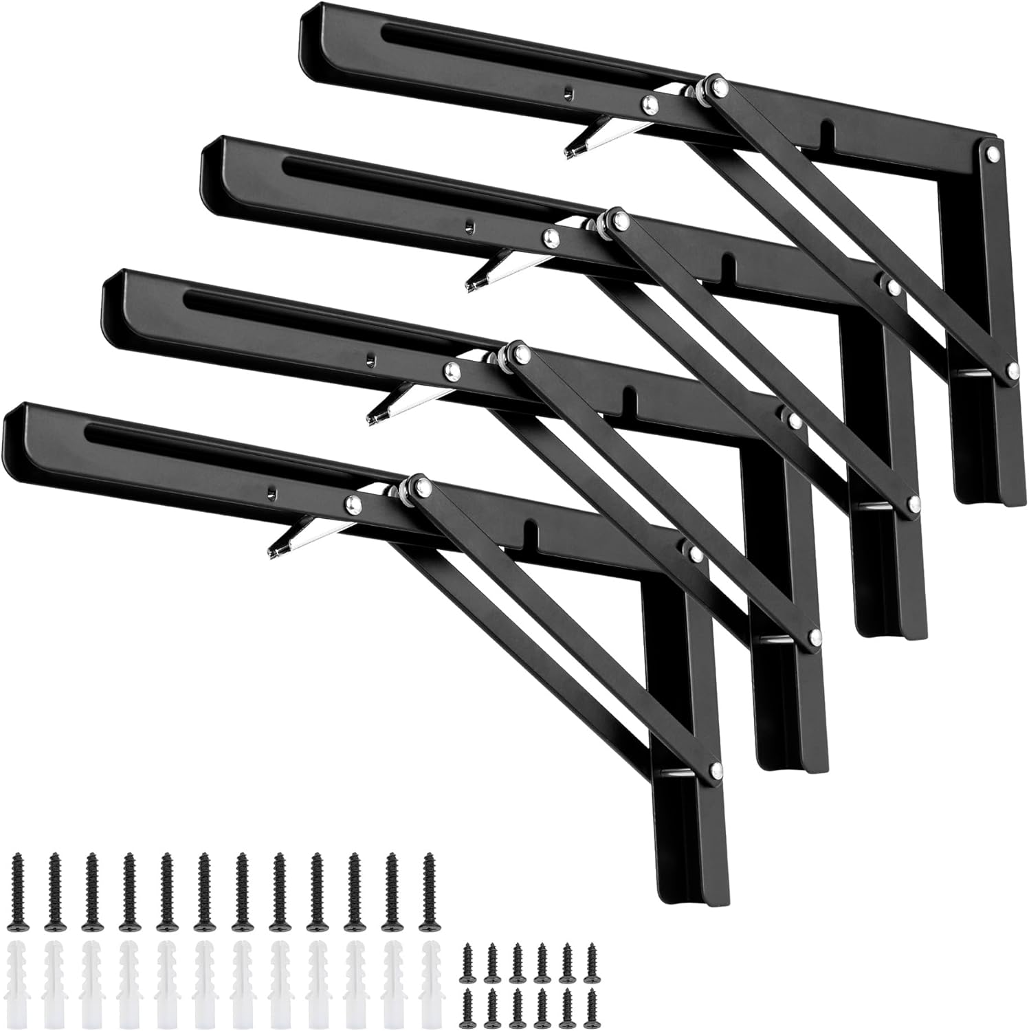 Amazon.com: ICOOL 4pcs 12 Inch Folding Shelf Bracket, Heavy Duty ...