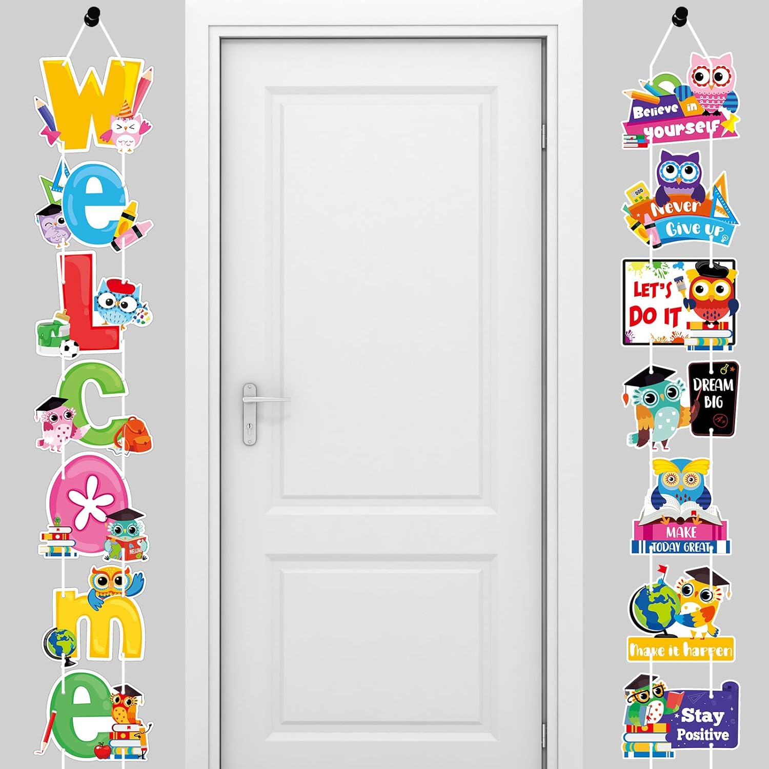 Amazon.com: 14 Pcs Owl Welcome Back to School Door Sign Owl Classroom ...