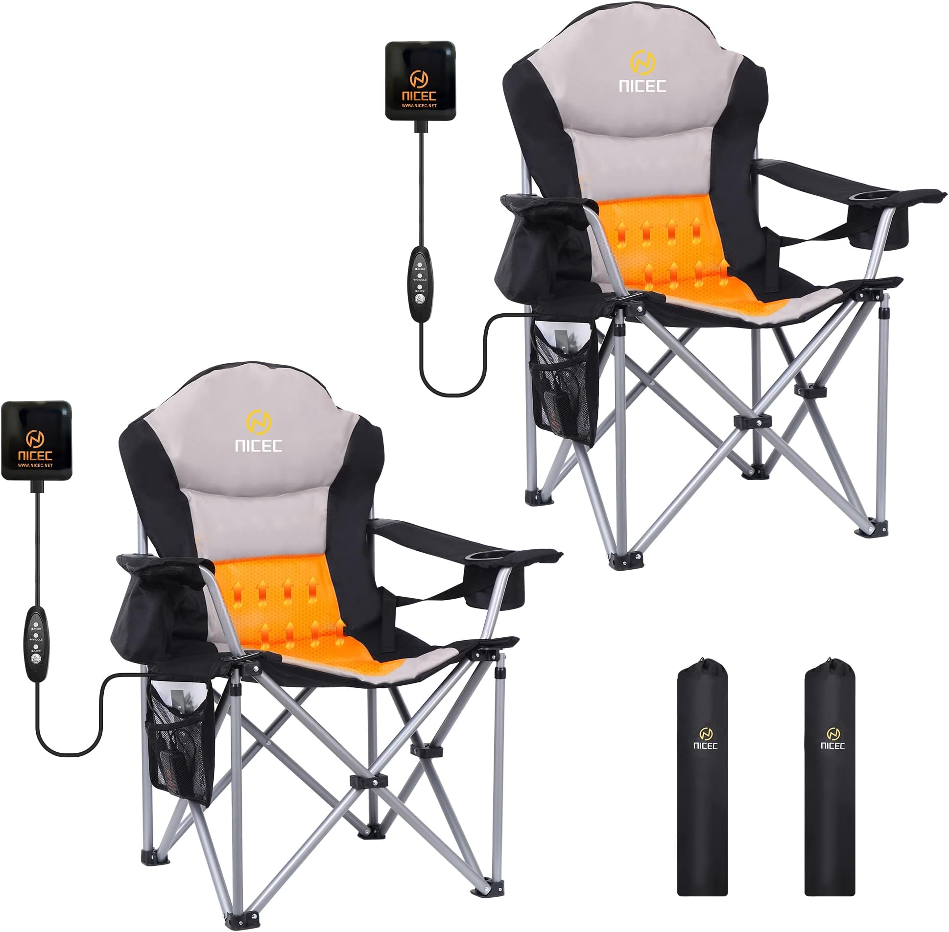 Amazon.com: Nice C Outdoor Heated Chair, Heated Camping Chair, Folding ...