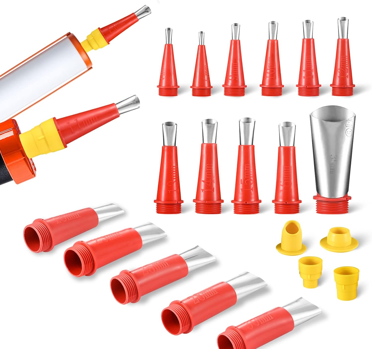 26Pcs Caulking Finisher Set with Base, Universal Integrated Rubber ...