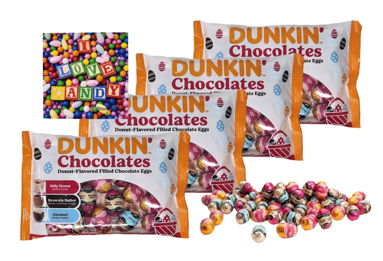Amazon.com: Dunkin Donuts Flavored Creme Filled Chocolate Easter Eggs ...