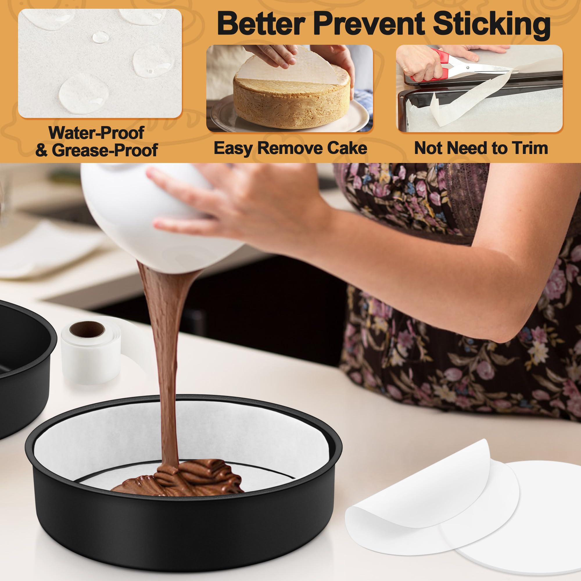 Snapklik.com : E-far 9.5 Inch Cake Pans Set Of 2, Nonstick Stainless ...