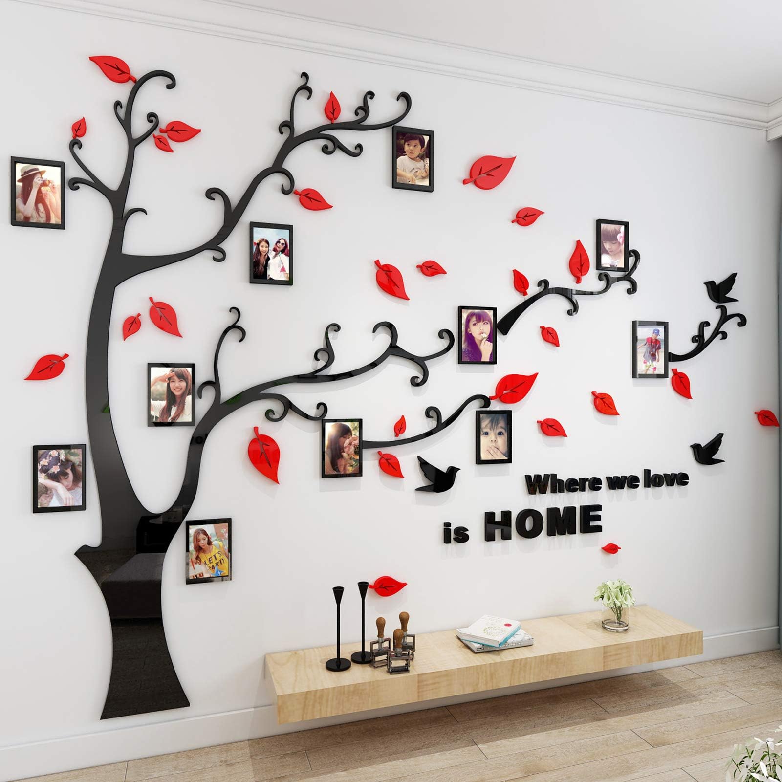 Alicemall Stickers Autocollants Muraux Amovibles 3D en Acrylique Arbre ...