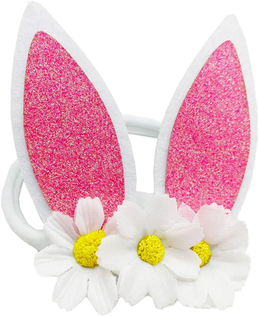 BBTDIN Easter Flower Headband Bunny with Bow Easter Rabbit Ear Baby ...