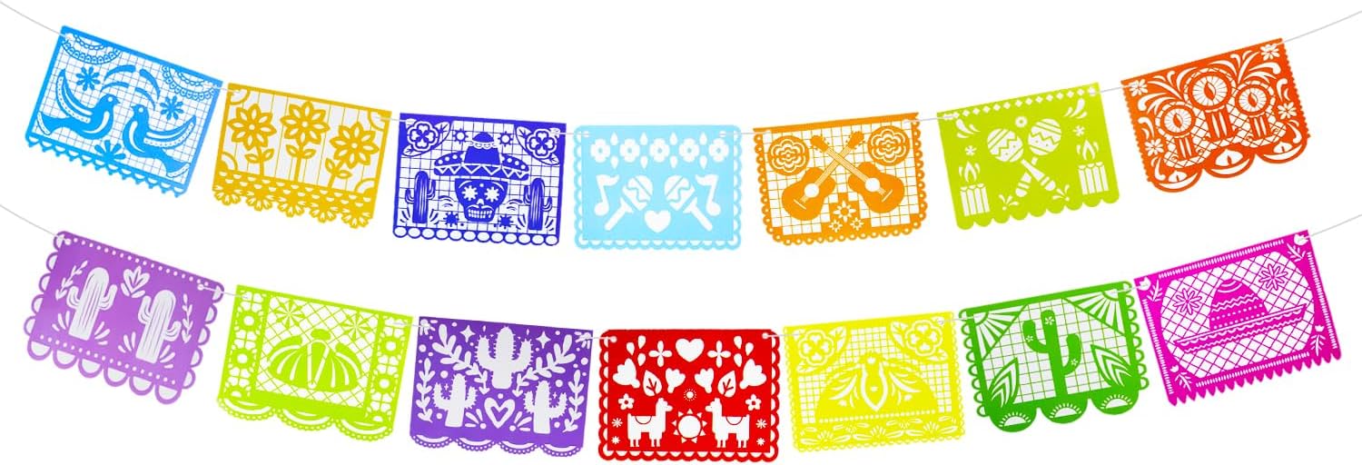 Amazon.com: Dohia Mexican Party Banners Papel Picado Banner Cinco de ...