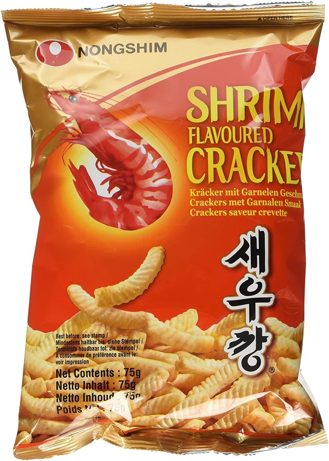 Los Chips de camarón 2 NONGSHIM 75 g de Corea - Juego de 6 piezas ...