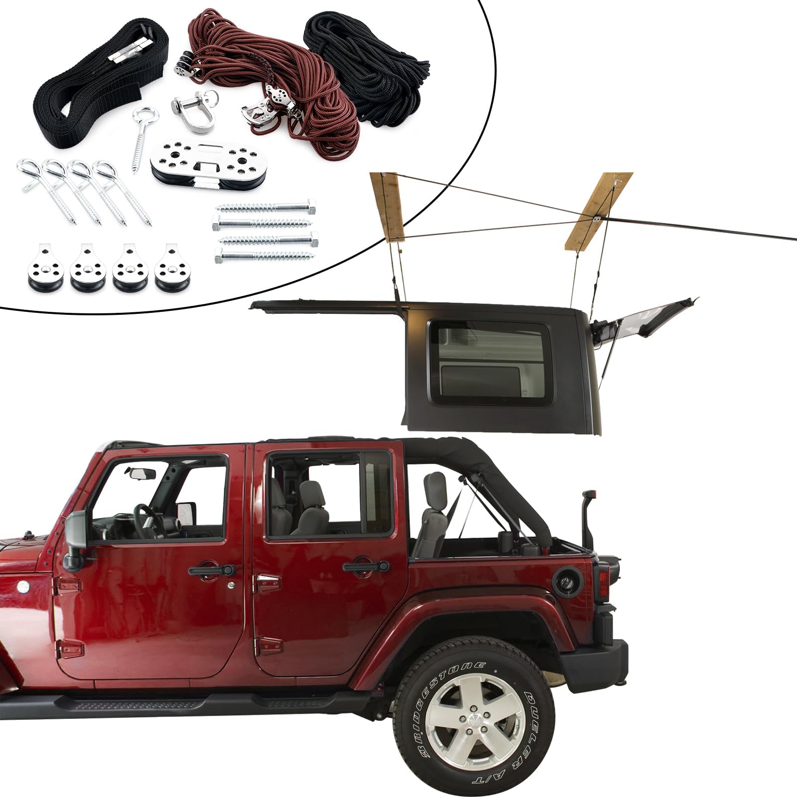 Amazon.com: 7803 Hardtop Overhead Garage Storage Hoist for Wrangler and ...