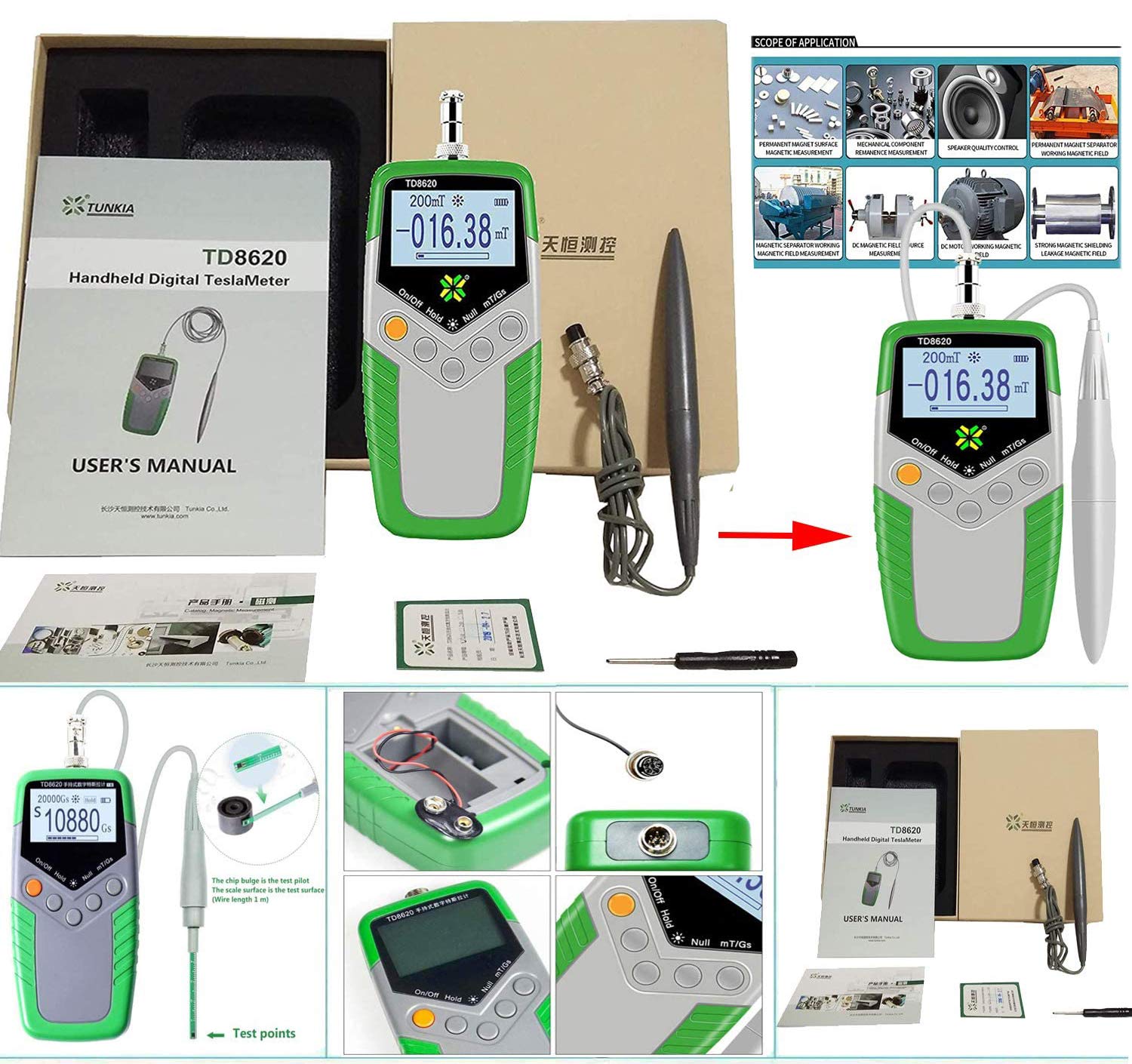 Buy Digital Tesla Meter Permanent Magnet Gauss meter Gaussmeter ...