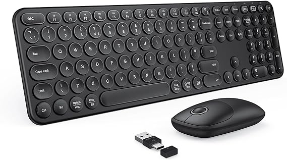 seenda Wireless Keyboard and Mouse Set, USB A and Type C Wireless ...