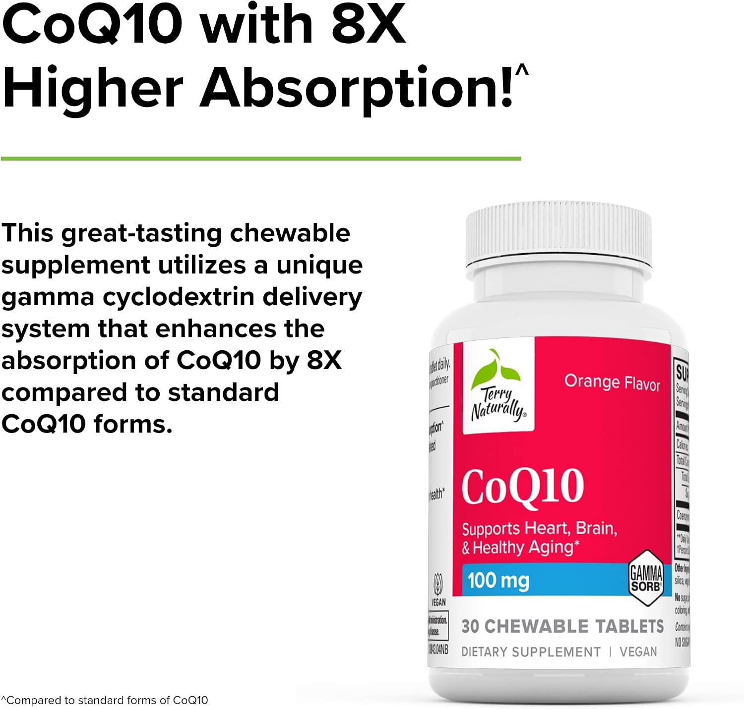 Terry Naturally CoQ10 Masticables 100 mg 30 tabletas fáciles de ...