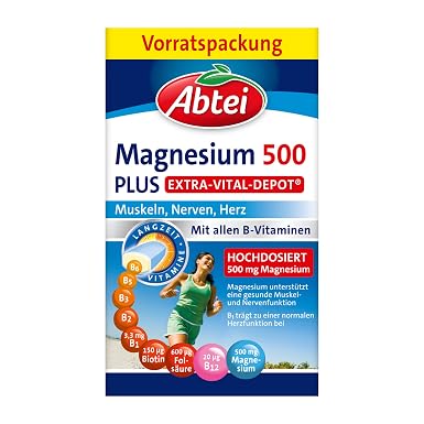 Abtei Magnesium 500 Plus Extra-Vital-Depot - für Muskeln, Nerven und ...