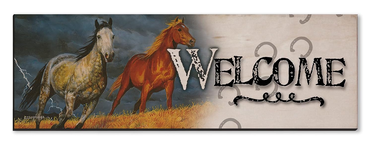 WGI-GALLERY 124 Welcome Lightning Wooden Wall Art : Amazon.in: Garden ...