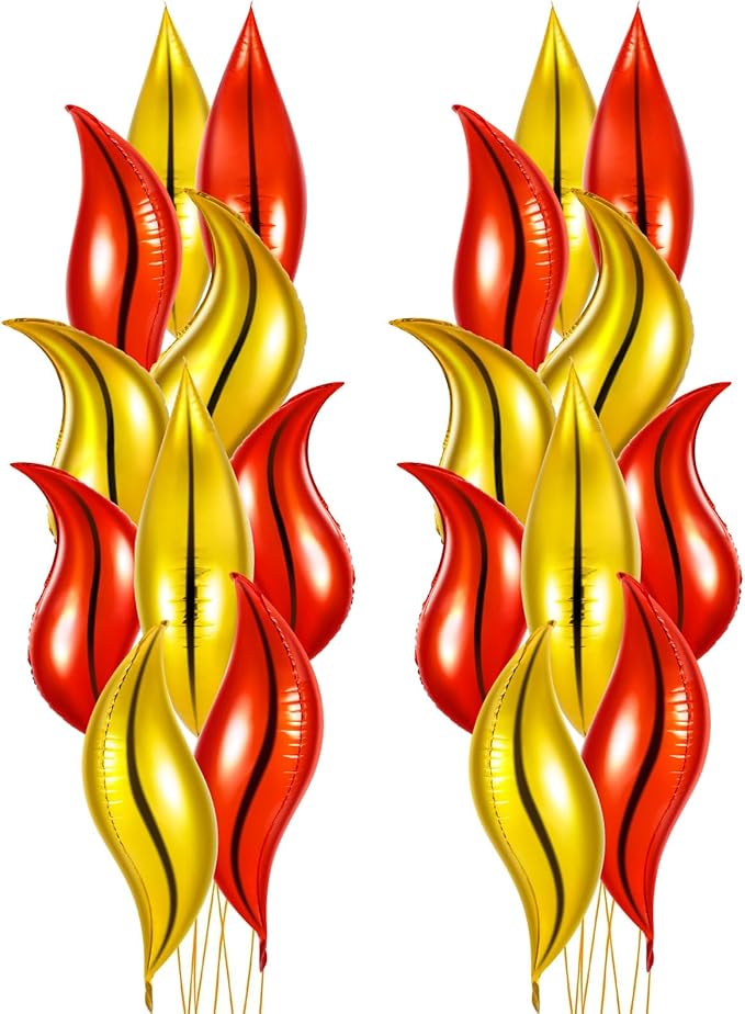 Amazon.com: WDAHDHP Large Flame Balloons, 20pcs Red & Gold, 24in Round ...