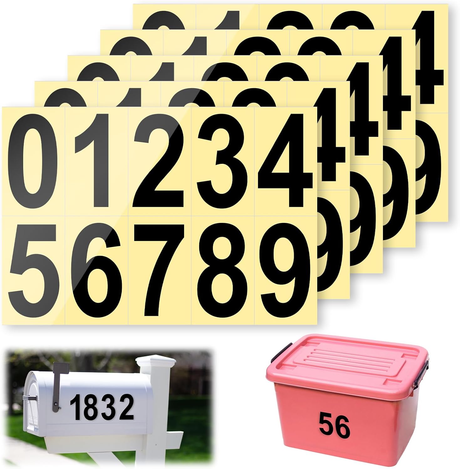 Amazon.com: Mailbox Numbers 3 Inch 5 Sets(0-9), Geyrut House Numbers ...