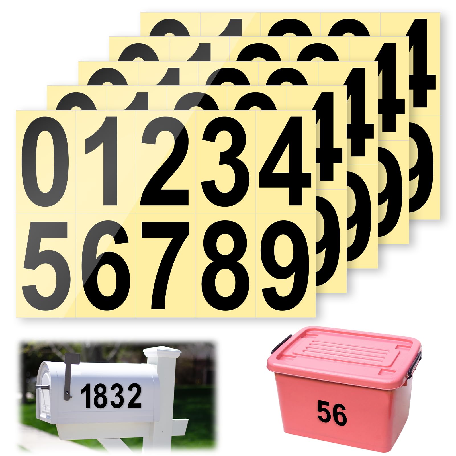 Amazon.com: Mailbox Numbers 3 Inch 5 Sets(0-9), Geyrut House Numbers ...