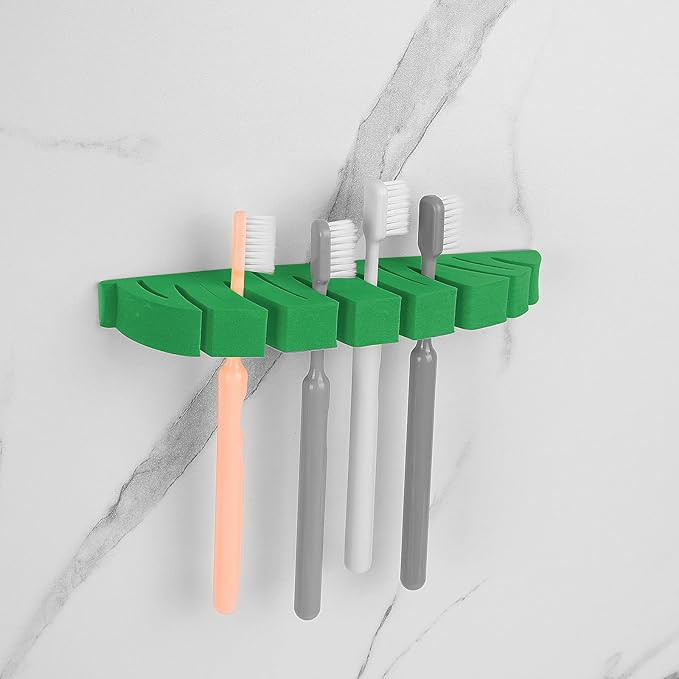 Amazon.com: Self Adhesive Toothbrush Holders Wall Mounted, Toothbrush ...