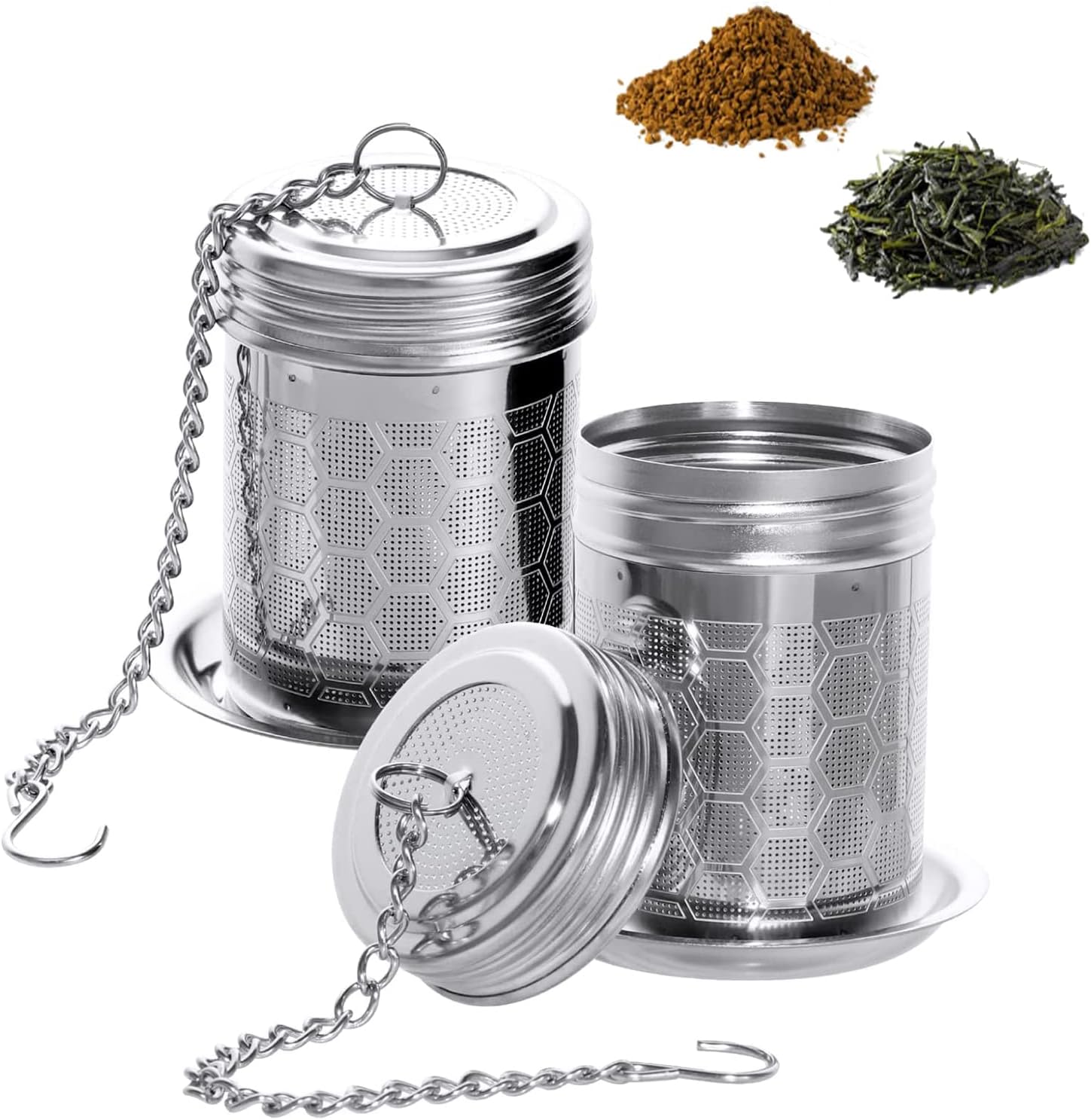 2 Pack Tea Infuser, Strainers for Loose Leaf Tea - Mesh Stainless Steel ...