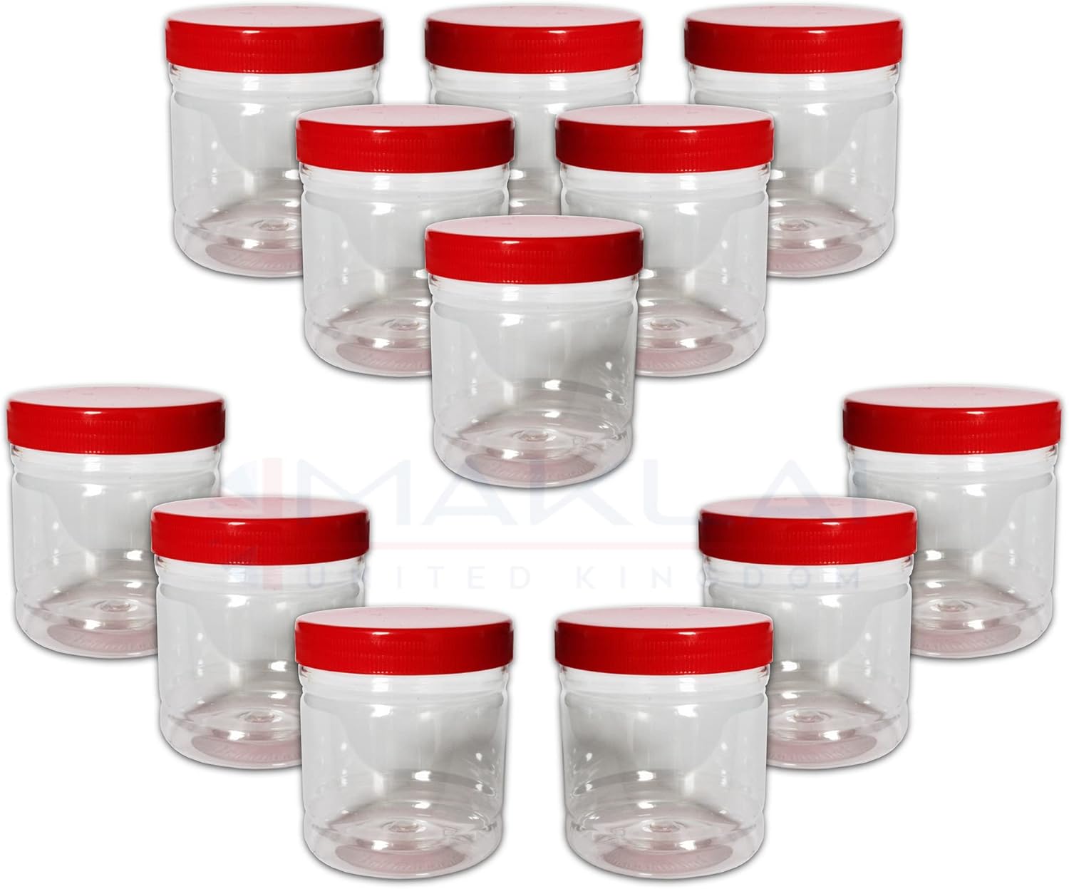 MAKREL MKR PET Jars Transparent Plastic Storage Containers With Red ...