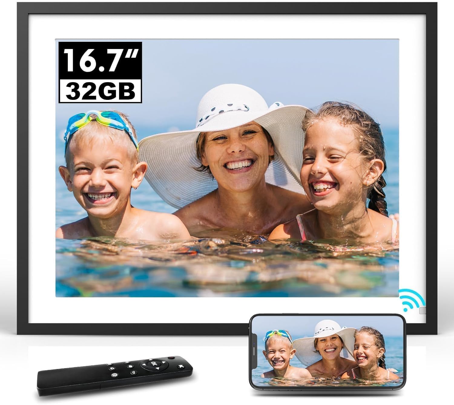Amazon.com : BSIMB Digital Picture Frame, 16.7 Inch Large Digital Photo ...