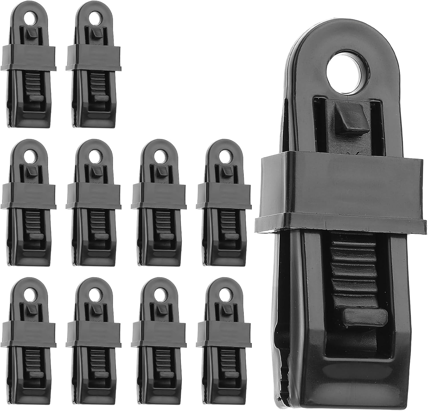 salbsever 10Pcs Heavy Duty Tarp Clips Lock Grip, Black, Industrial ...
