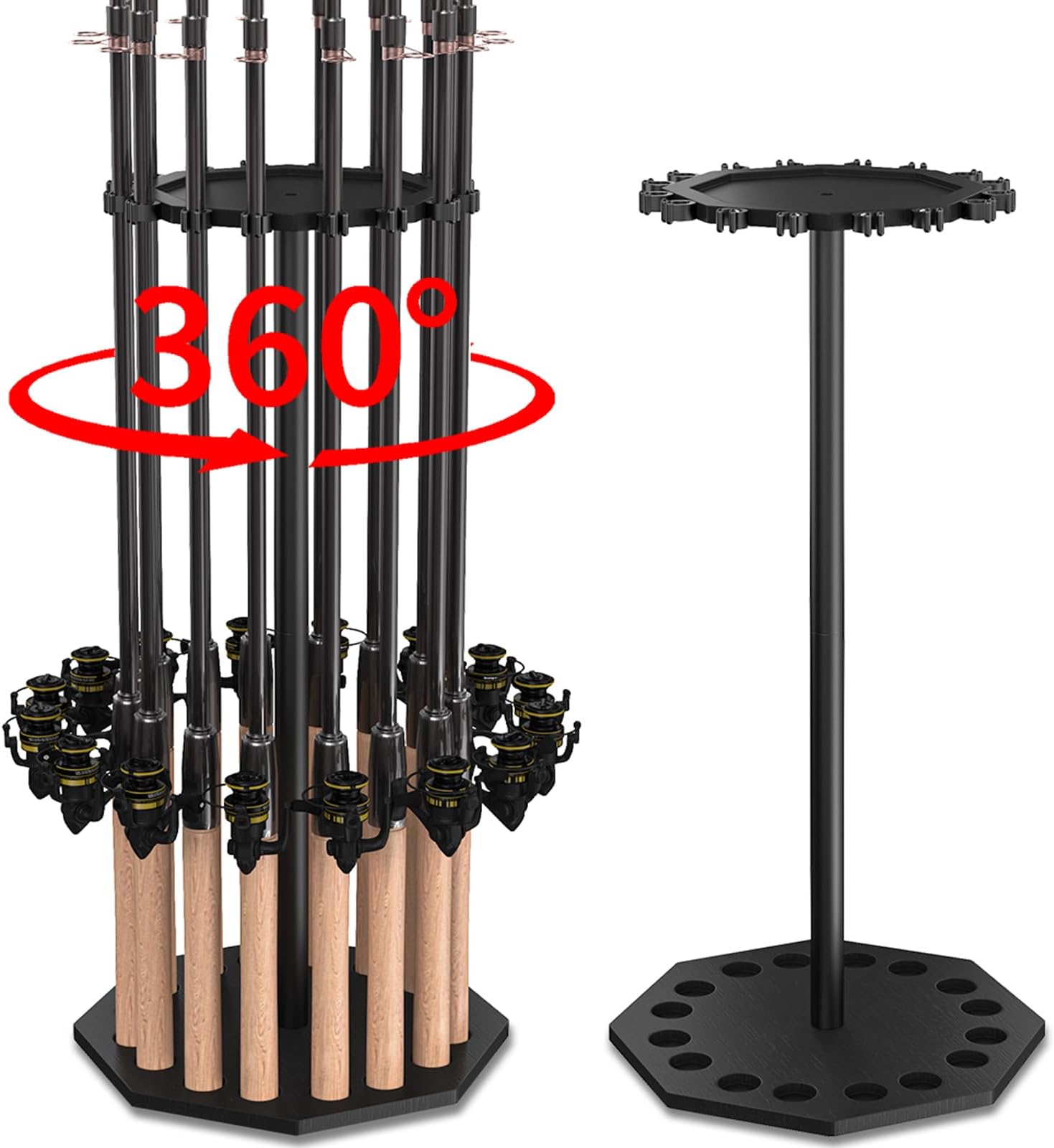 Amazon.com: Roylvan Fishing Rod Holders for Garage, 360° Rotating ...