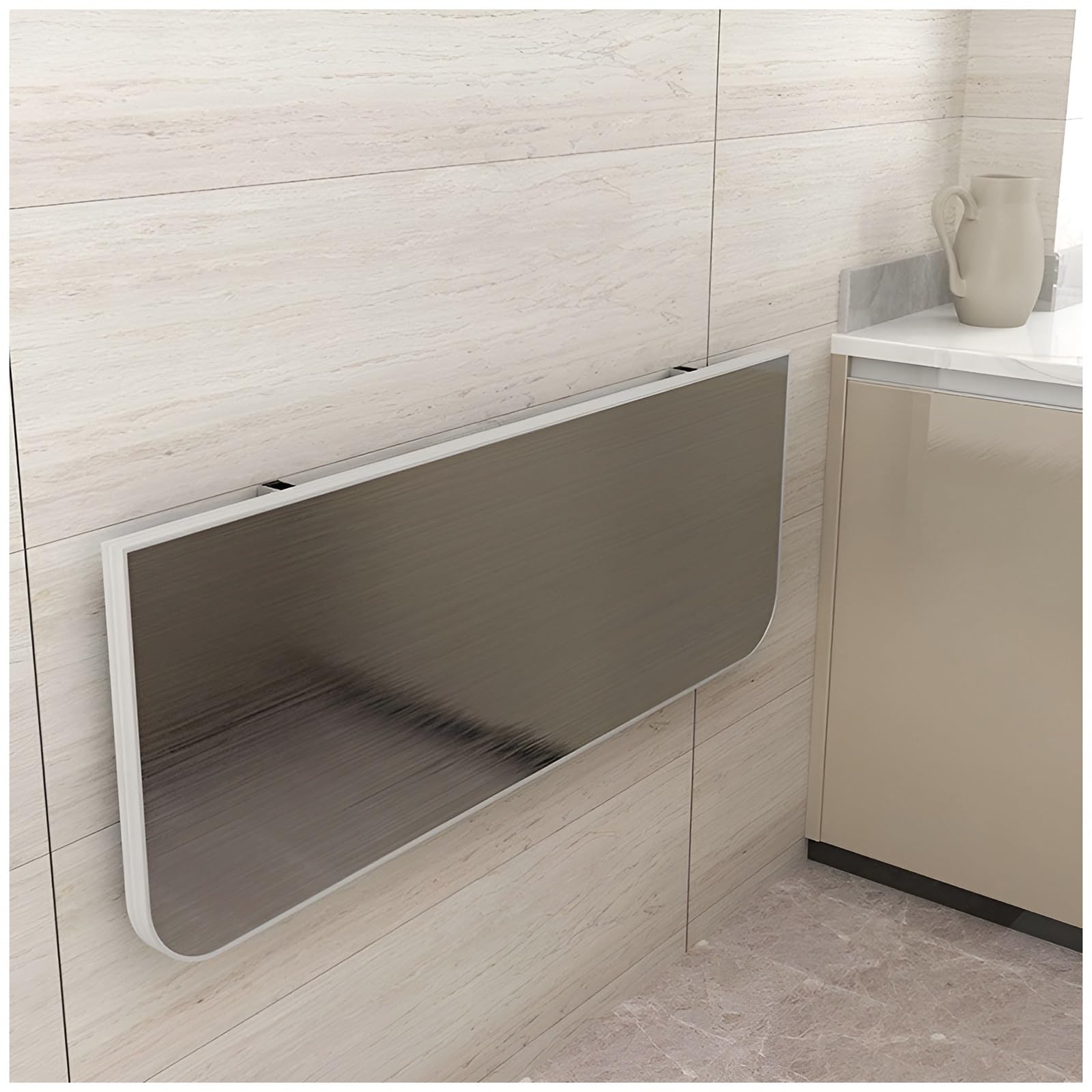 Amazon.com: DMVWJR Stainless Steel Wall-Mounted Folding Table,Floating ...