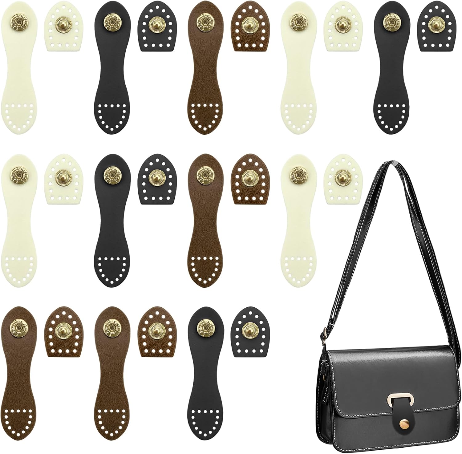 Amazon.com: 12 Pack Leather Snap Buckles Bag Straps Button String ...