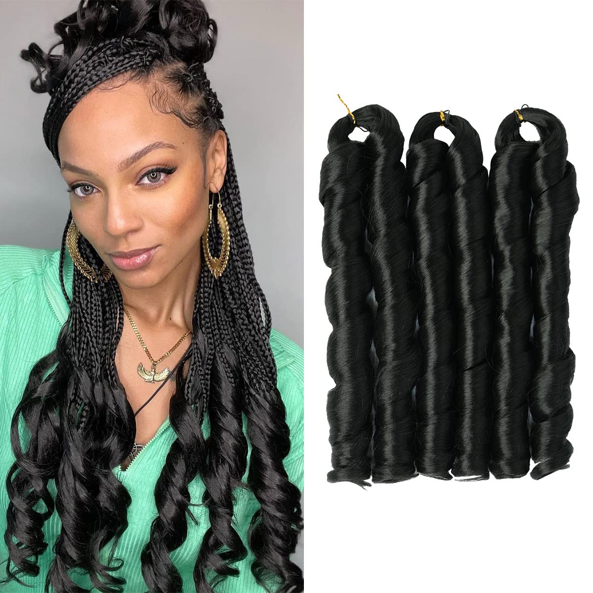 3 Goddess Braids With Weave