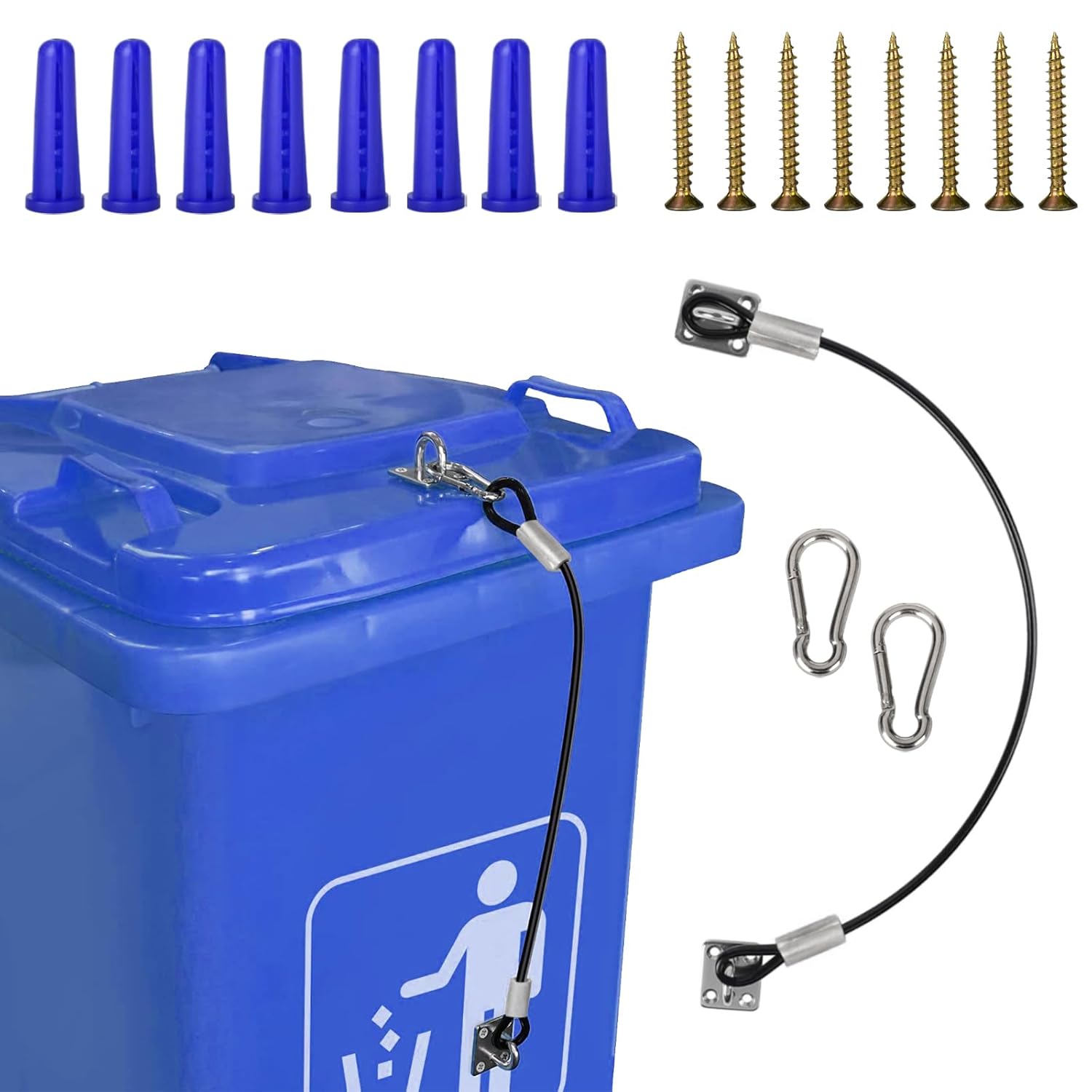 Amazon.com: 1 Pack Trash Can Lock Metal Universal Lid Lock for Outdoor ...