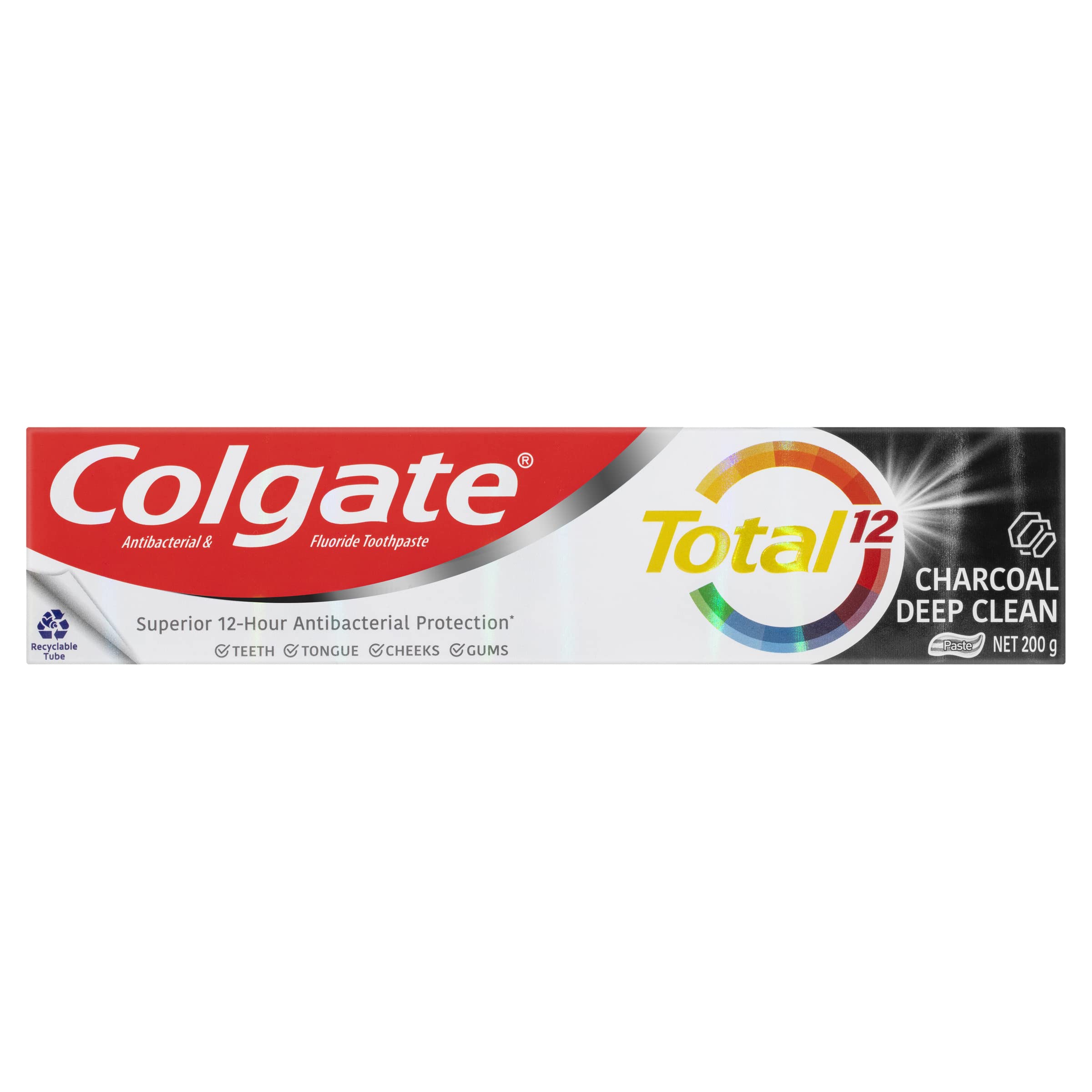 Colgate Total Charcoal Deep Clean Antibacterial Toothpaste, 200g, Whole ...