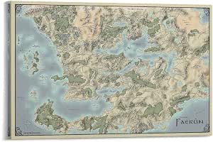 Amazon.com - WIOLPC Prints Faerun - Forgotten Realms Game Map Poster ...