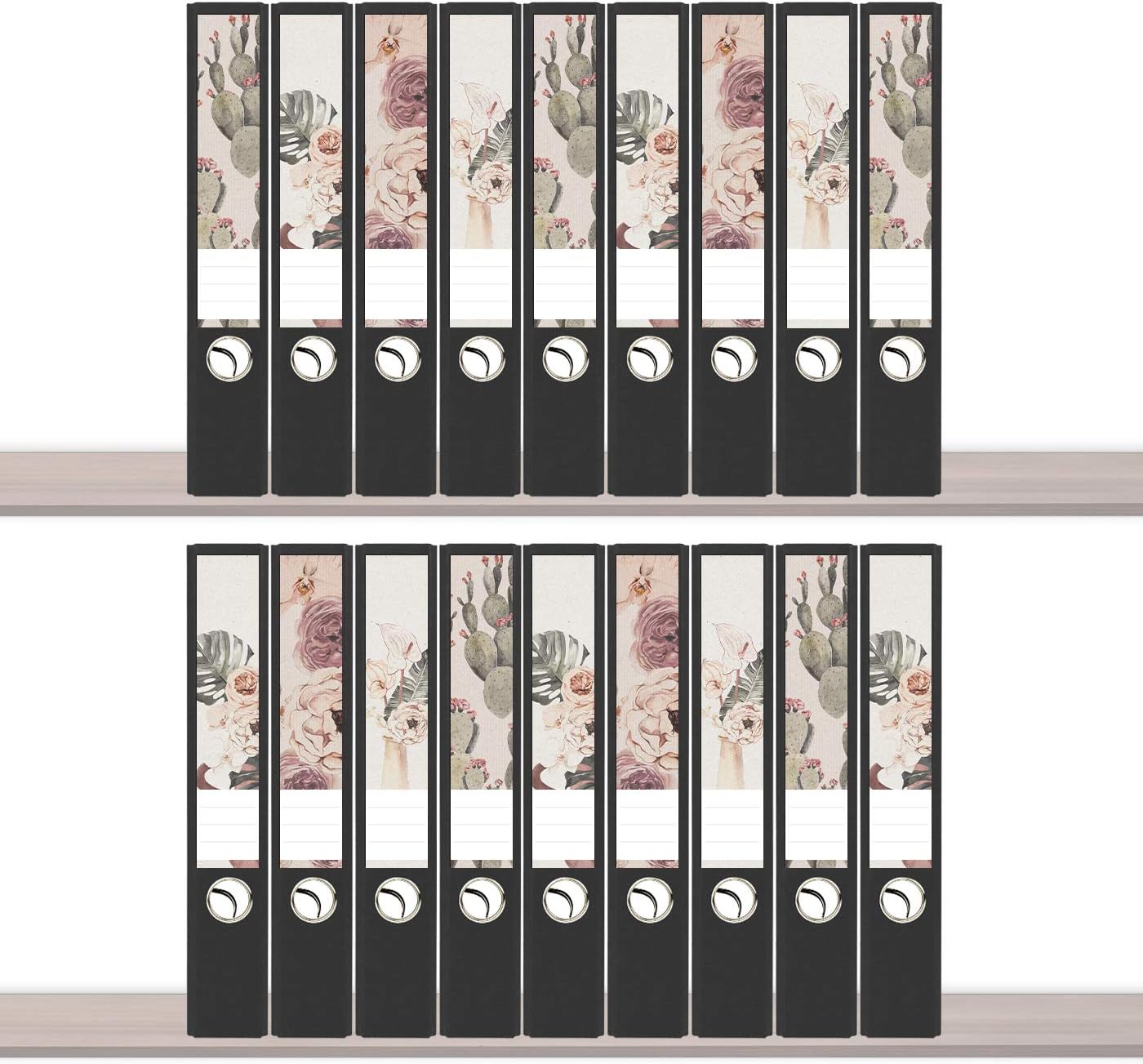 sendmoments Ordnerrücken Etiketten, Ordneraufkleber, Blumen, 18 schmale ...