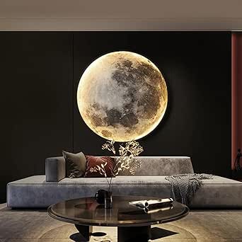 NMFSKKM Dimmable Moon Wall Light, 31.5 Inch With Remote Control, 24W ...