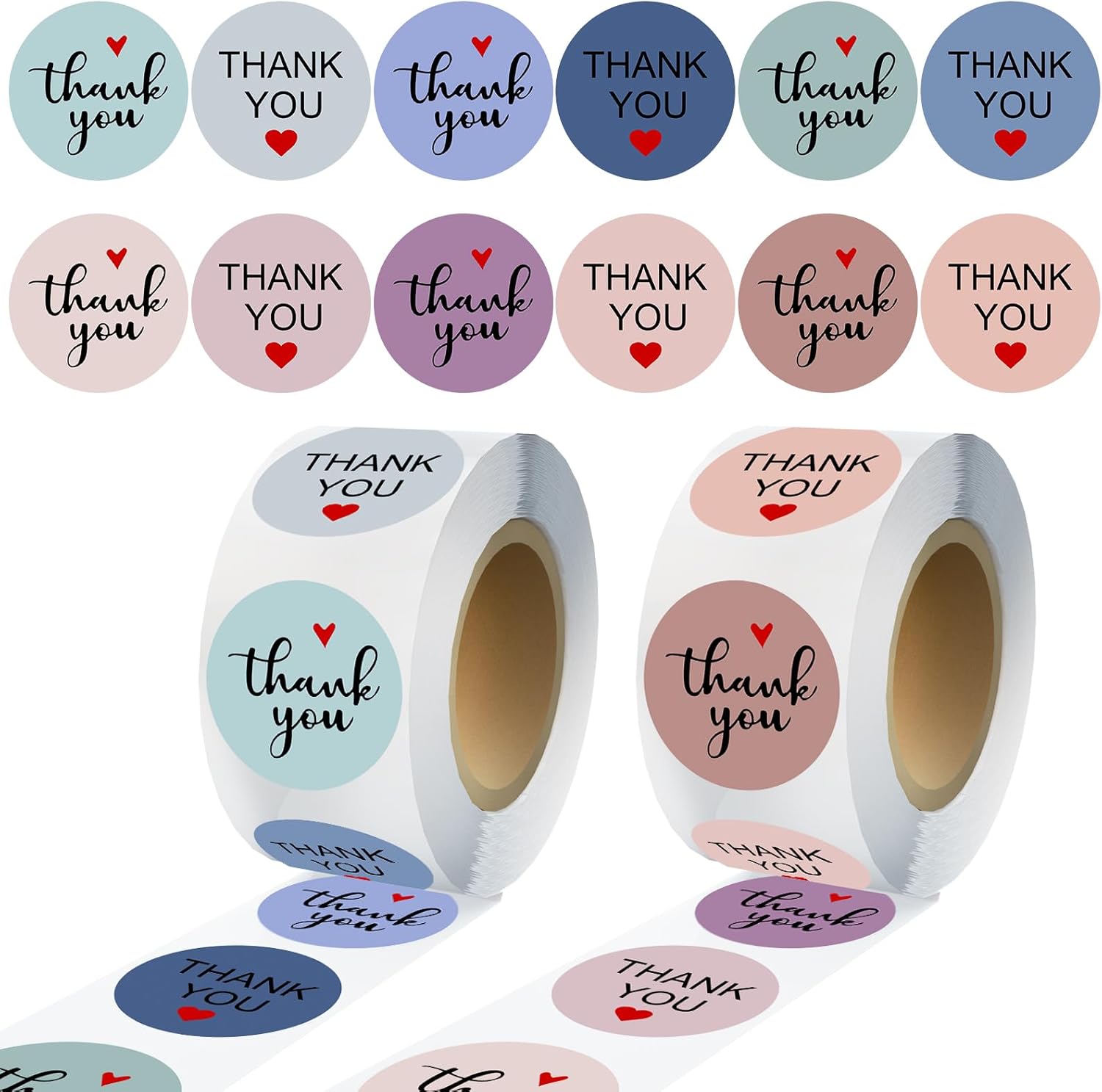 Amazon.com : LOTMER 1000 Boho Thank You Stickers 12 Colors Thank You ...