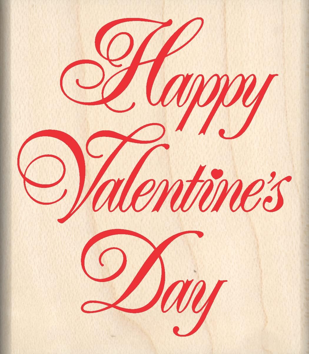 Amazon.com : Valentines Day Rubber Stamp - Happy Valentines Day Stamp ...
