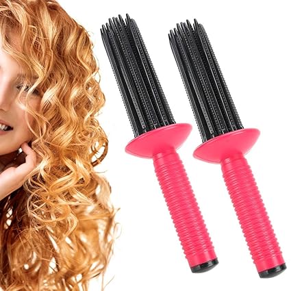 Amazon.com : Fluffy Curling Wand and Anti-Slip Hair Comb for Women ...
